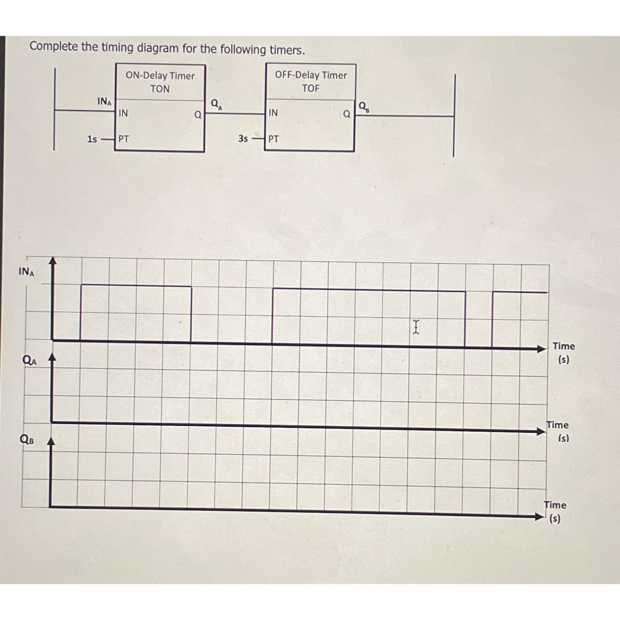 Solved Complete the timing diagram for the followina timers. | Chegg.com