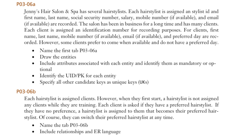 Solved P0602 - Jenny's Hair Salon \& Spa Relational Model - | Chegg.com