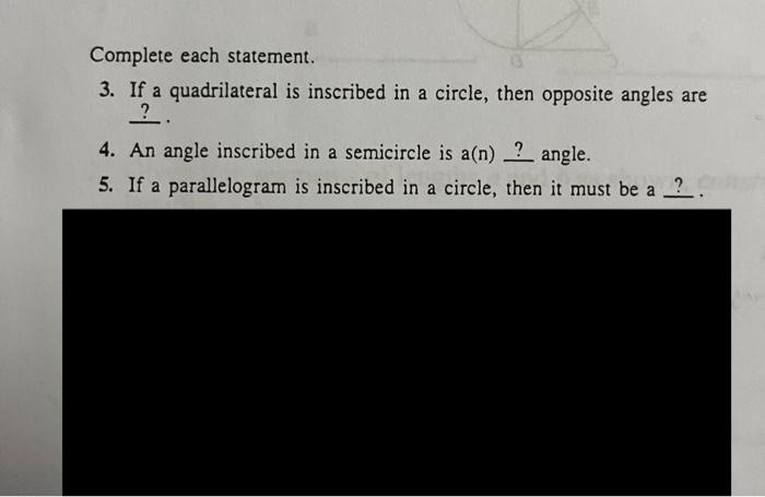 Solved Complete each statement. 3. If a quadrilateral is | Chegg.com