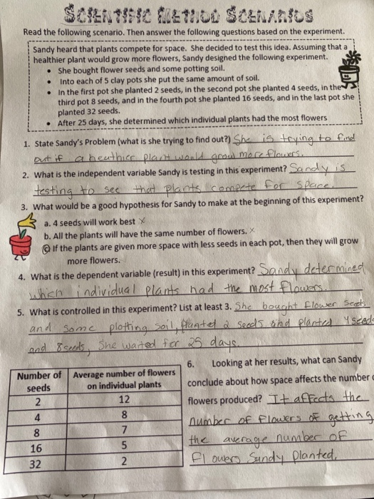 Solved SCIENTIFIC METHOD SCENARIOS Read the following | Chegg.com
