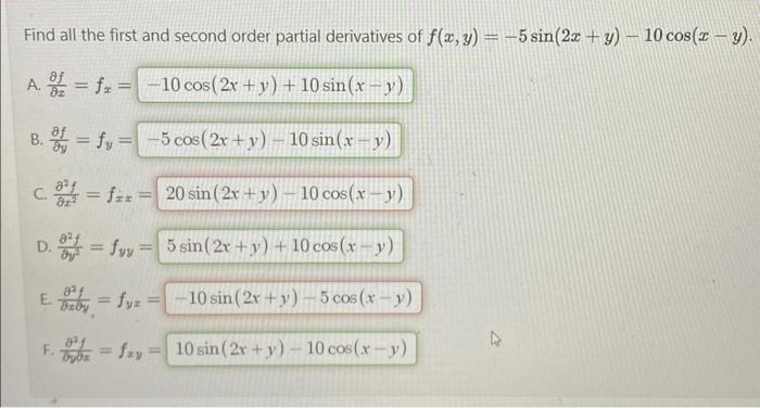 Solved Find all the first and second order partial | Chegg.com