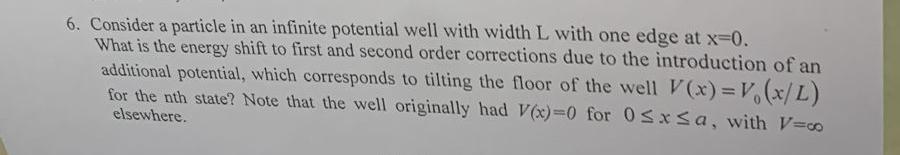 Solved Consider a particle in an infinite potential well | Chegg.com
