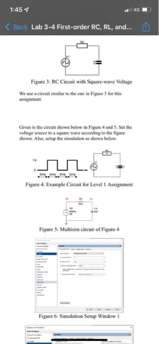 Solved 1:457 4G Back Lab 3-4 First-order RC, RL, and... For | Chegg.com
