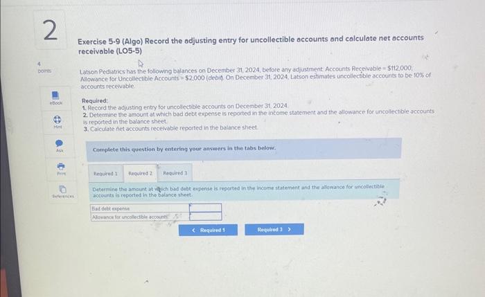 Solved Exercise 5-9 (Algo) Record the adjusting entry for | Chegg.com
