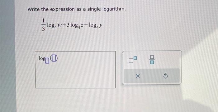 Solved Write the expression as a single logarithm. | Chegg.com