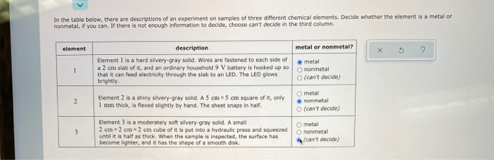 Solved In the table below, there are descriptions of an | Chegg.com