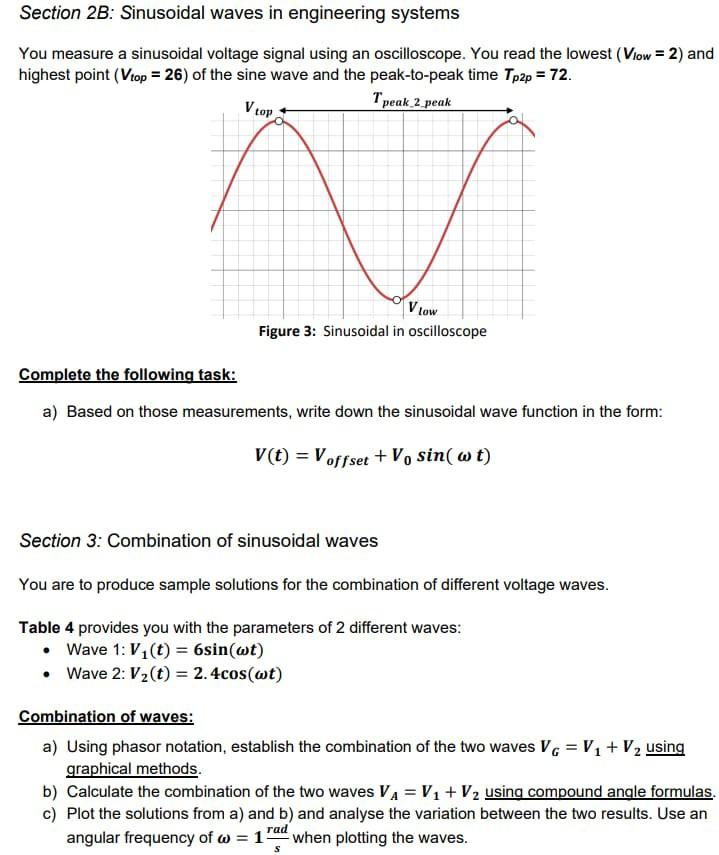 Solved You measure a sinusoidal voltage signal using an | Chegg.com