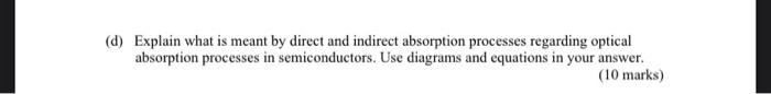 Solved (d) Explain what is meant by direct and indirect | Chegg.com