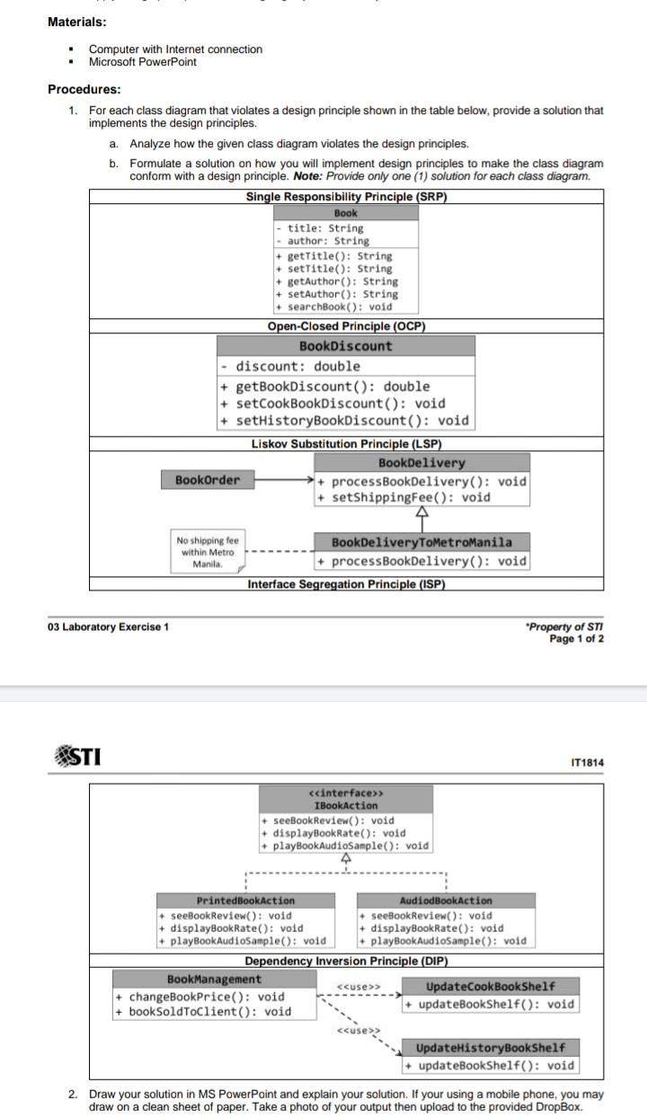 Solved Materials: Computer with Internet connection | Chegg.com