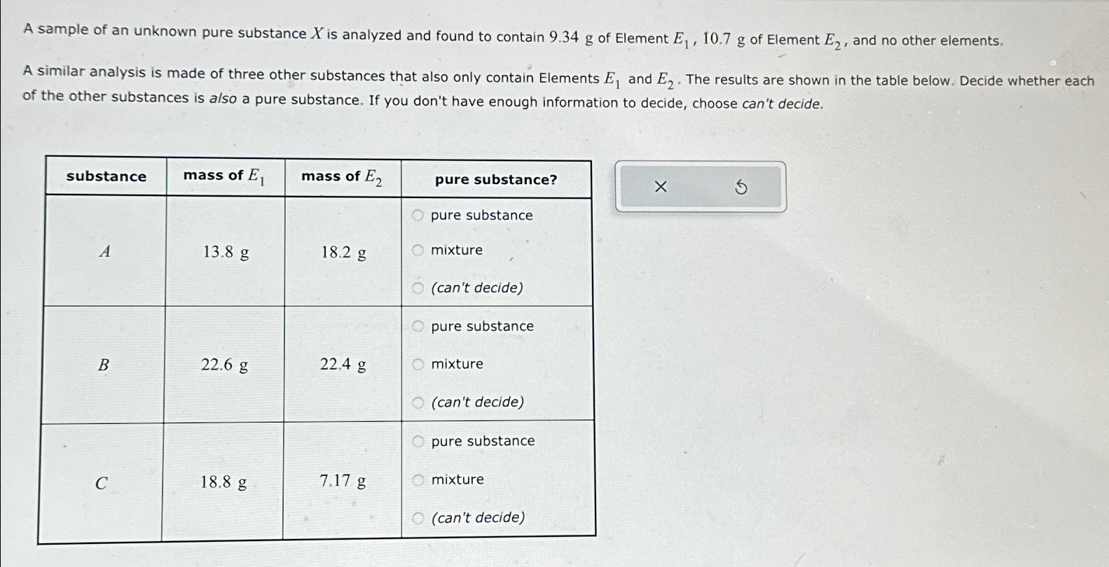 Solved A sample of an unknown pure substance x ﻿is analyzed | Chegg.com