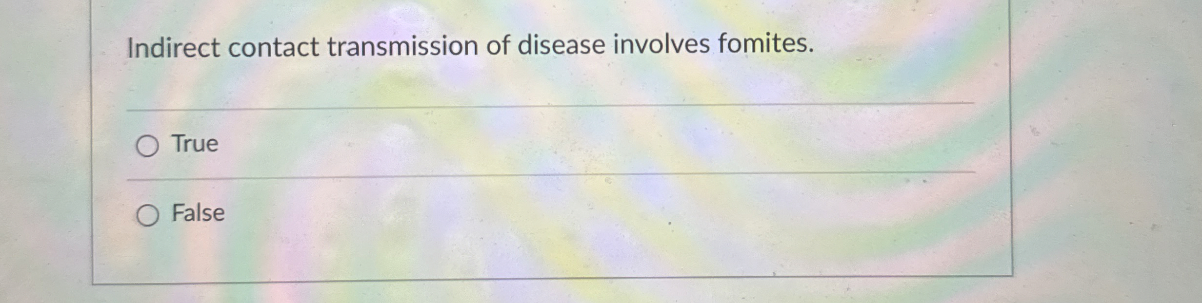 Solved Indirect contact transmission of disease involves | Chegg.com