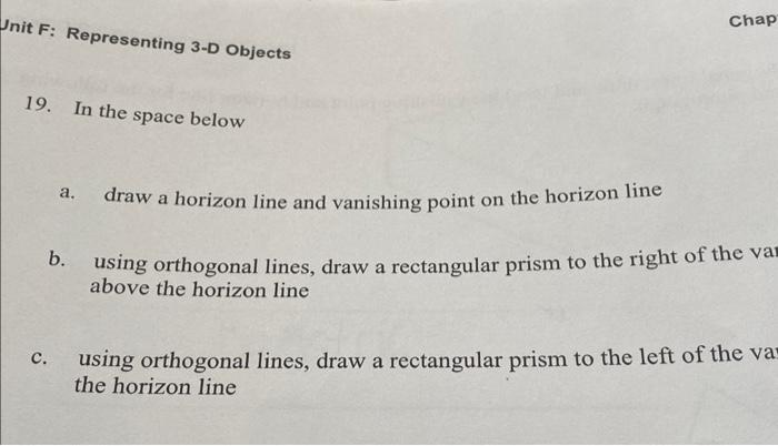 19. In the space below a. draw a horizon line and | Chegg.com