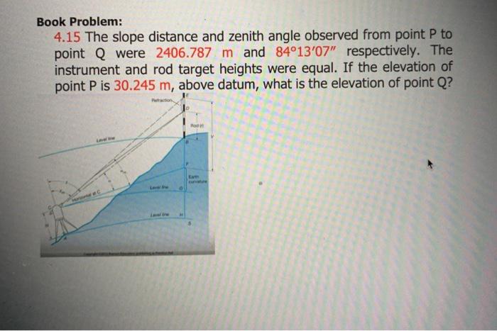 Solved Book Problem: 4.15 The slope distance and zenith | Chegg.com