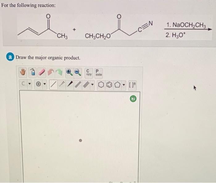 Solved For the following reaction: CHCHO 1. NaOCH2CH3 2. | Chegg.com