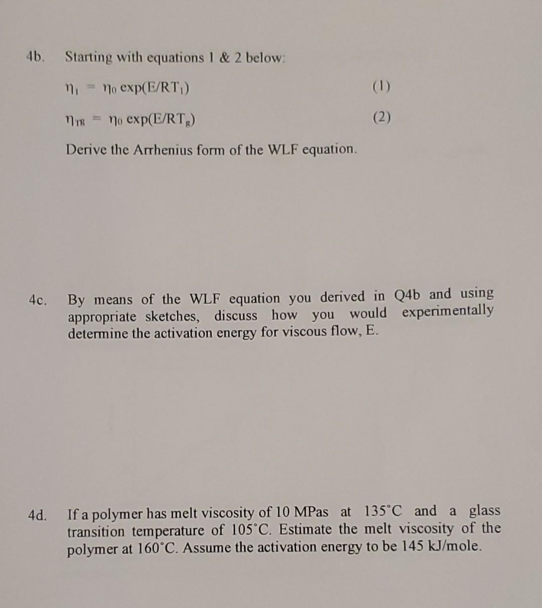 4b. Starting with equations 1&2 below: | Chegg.com