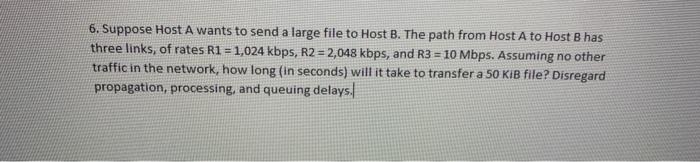 Solved 4. Host A and Host B are directly connected by an | Chegg.com