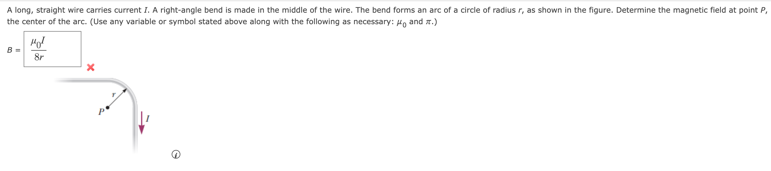 Solved A long, straight wire carries current I. A | Chegg.com