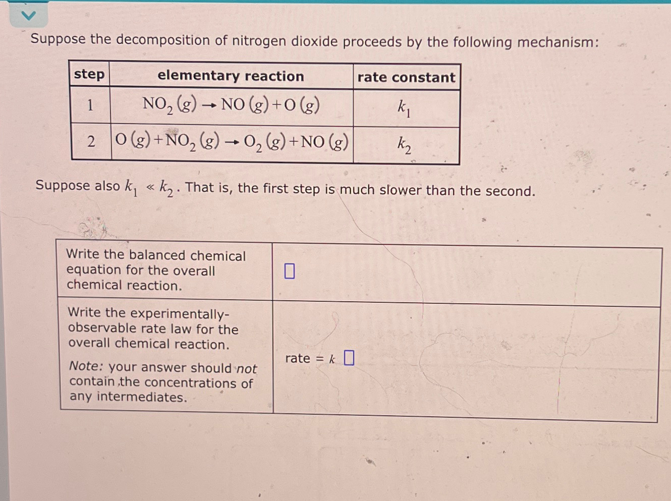 Solved Suppose the decomposition of nitrogen dioxide | Chegg.com
