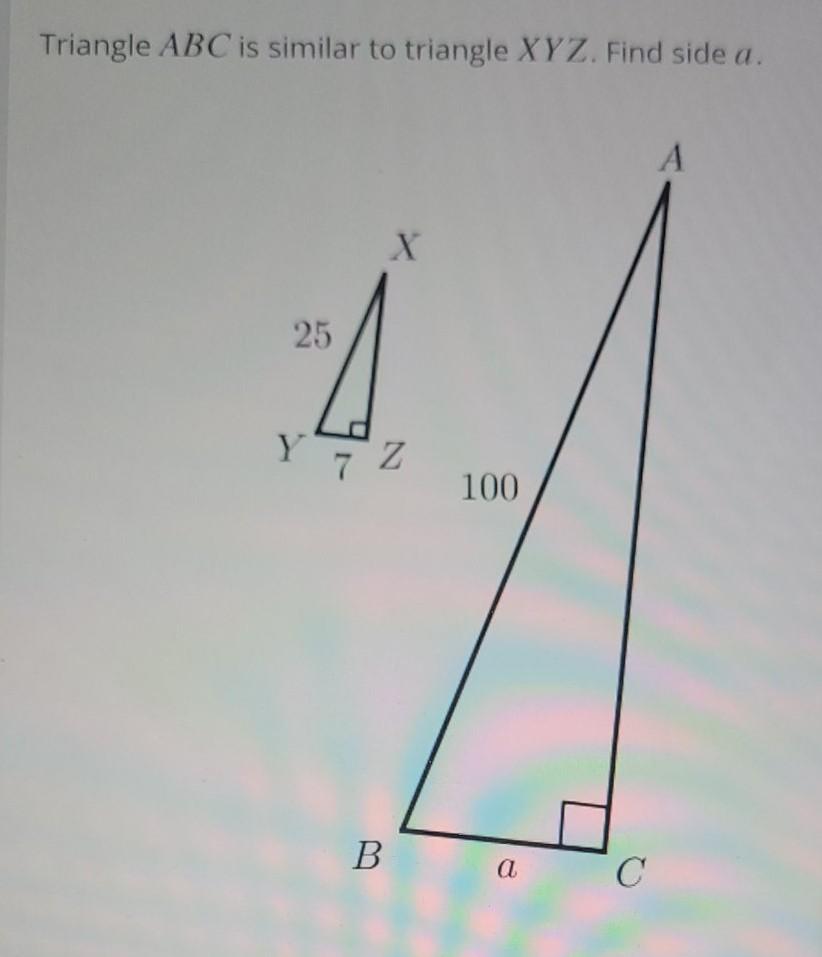 Solved Triangle ABC is similar to triangle XYZ. Find side a. | Chegg.com