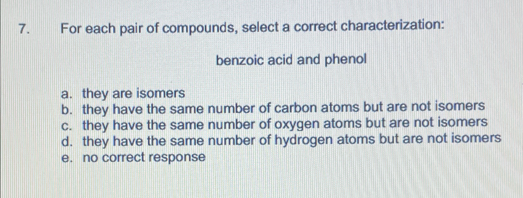 Solved For each pair of compounds, select a correct | Chegg.com