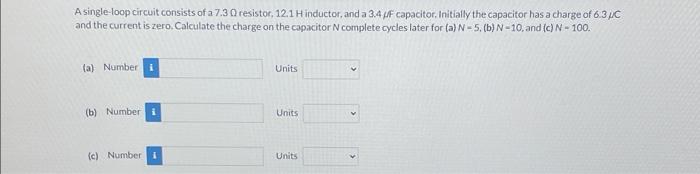 Solved A single-loop circuit consists of a 7.30 resistor, | Chegg.com
