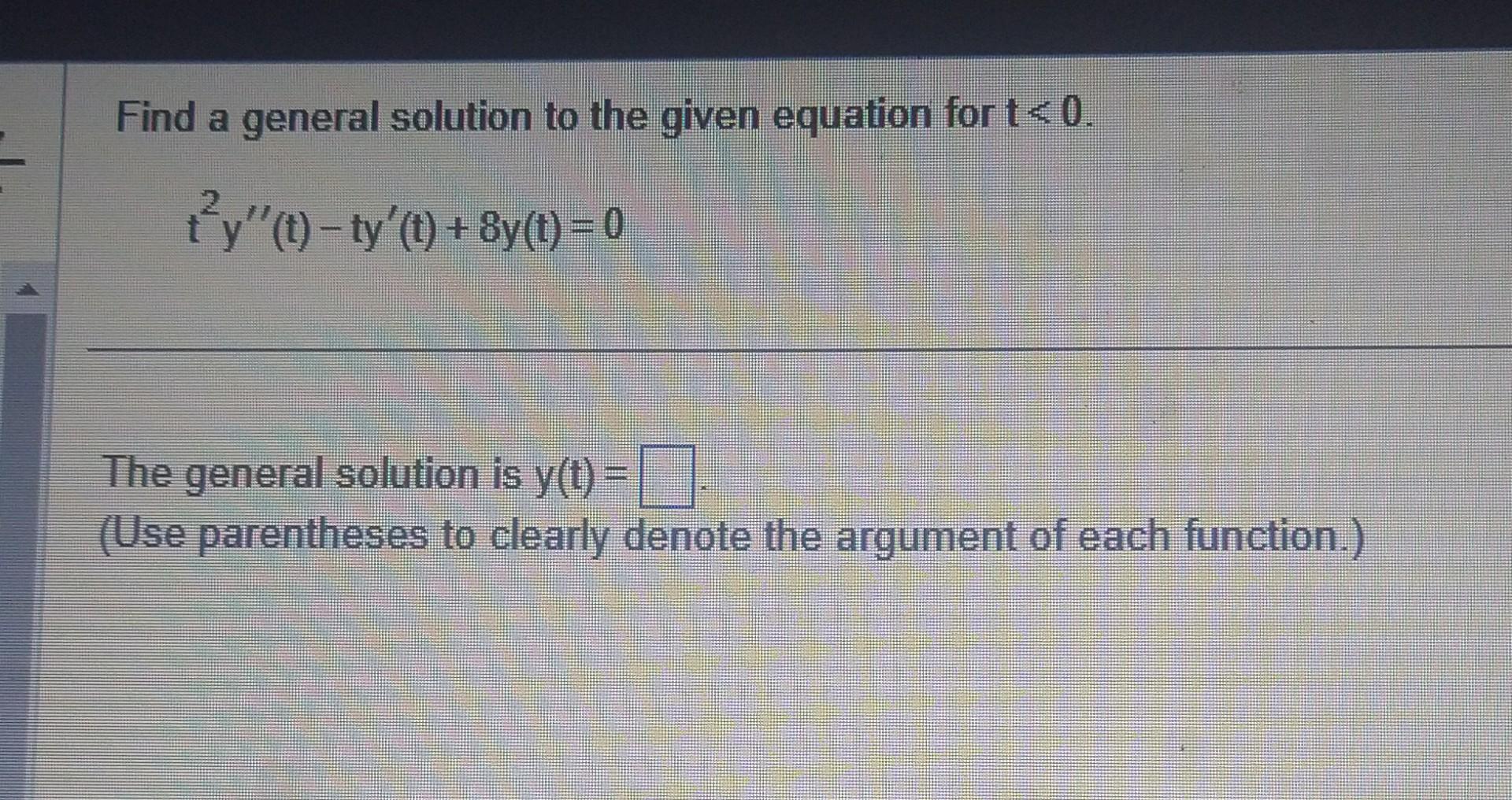 Solved Find a general solution to the given equation for | Chegg.com