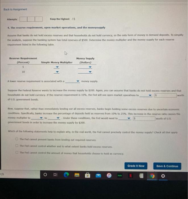 Solved Back to Assignment Attempts: Keep the Highest /5 4. | Chegg.com