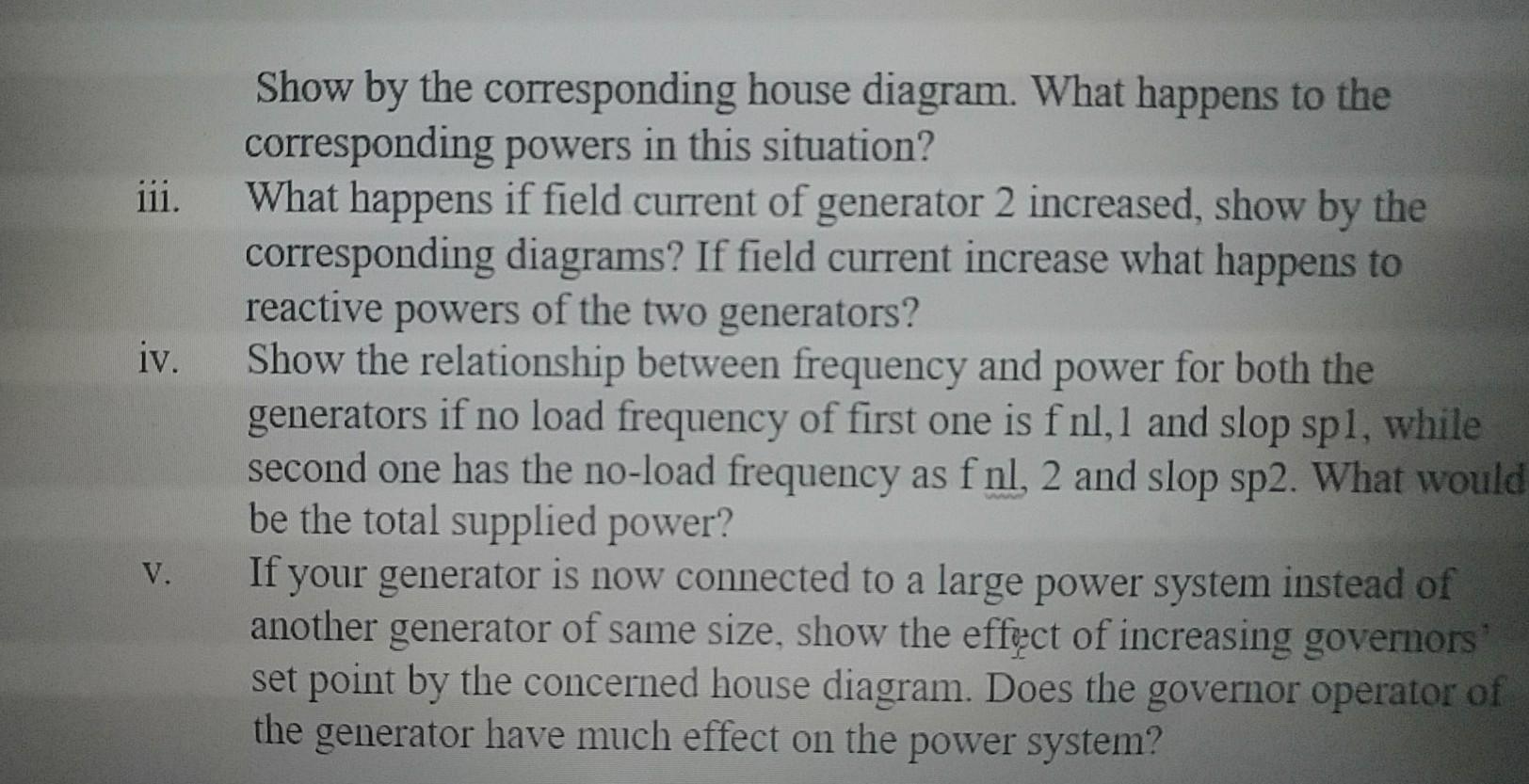 Solved Suppose you purchased a synchronous generator G1 for | Chegg.com