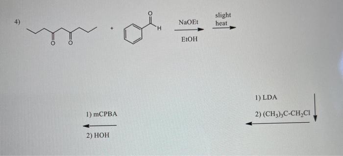 Solved Complete the following reactions. 1) NaOEt 1) excess | Chegg.com