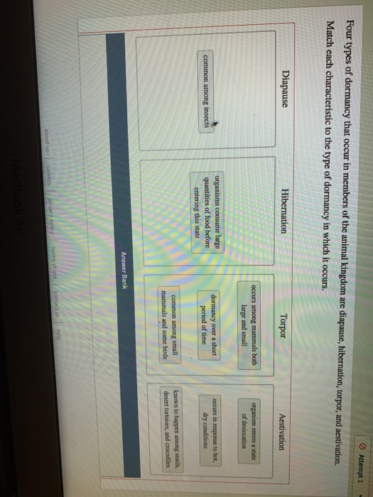 Solved Attempt 1 Four types of dormancy that occur in | Chegg.com