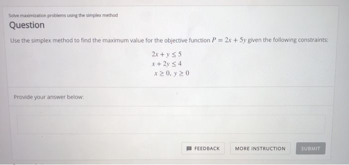 Solved Solve maximization problems using the simplex method | Chegg.com