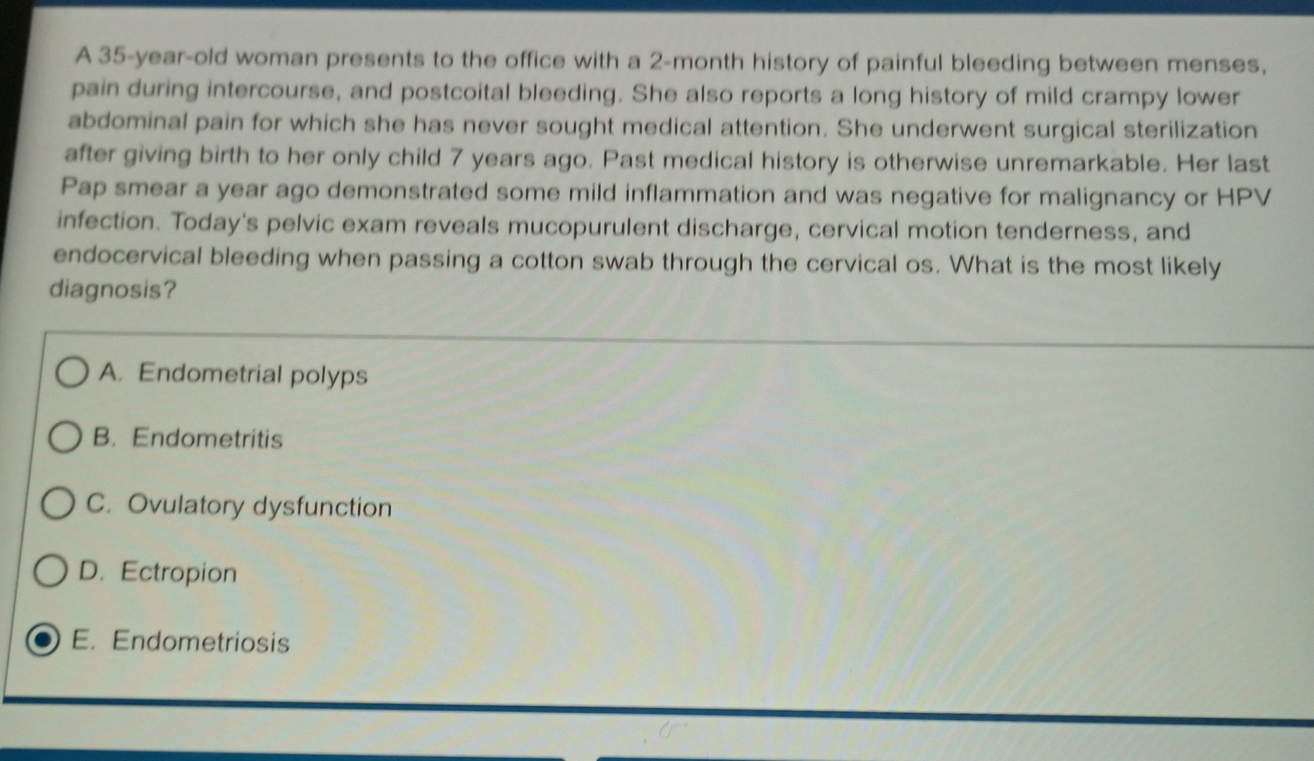Solved A 35 -year-old woman presents to the office with a | Chegg.com