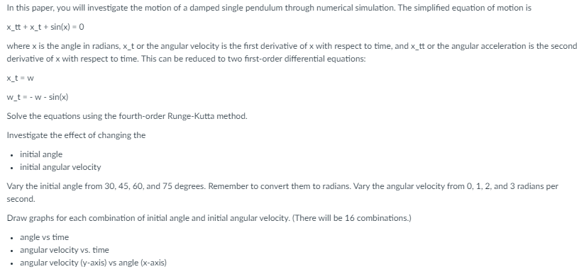 Solved you will investigate the motion of a damped single | Chegg.com