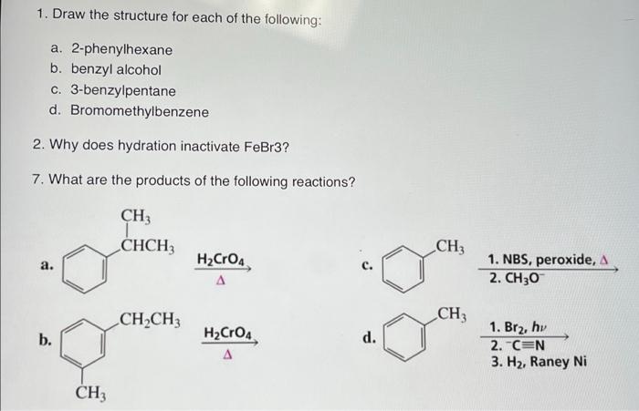 Solved 1. Draw the structure for each of the following: a. | Chegg.com