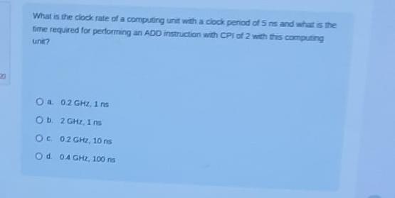 Solved What is the clock rate of a computing unit with a | Chegg.com