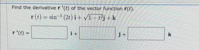 Solved Find the derivative r′(t) of the vector function | Chegg.com