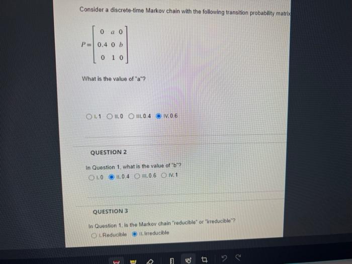 Solved Consider a discrete-time Markov chain with the | Chegg.com