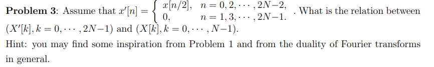 Solved In Problems 1,2 ﻿and 3, ﻿we consider an N-point | Chegg.com