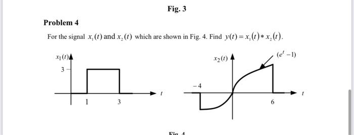 Solved Fig. 3 Problem 4 For the signal x1(t) and x2(t) which | Chegg.com