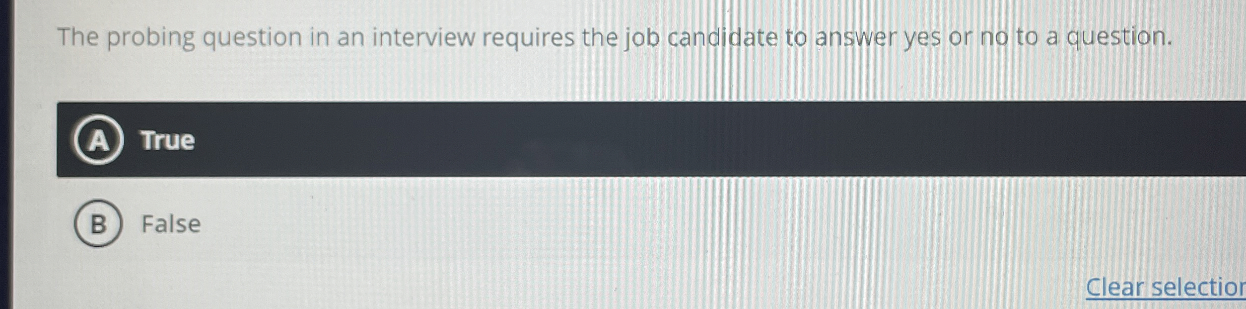 Solved The probing question in an interview requires the job | Chegg.com