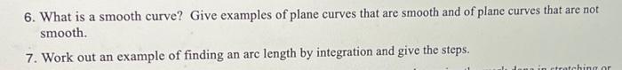 6. What is a smooth curve? Give examples of plane | Chegg.com