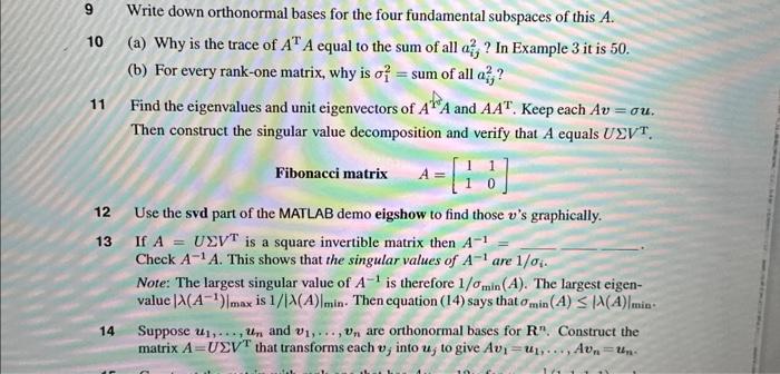 Solved 9 Write Down Orthonormal Bases For The Four