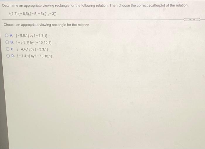 Solved Determine an appropriate viewing rectangle for the | Chegg.com