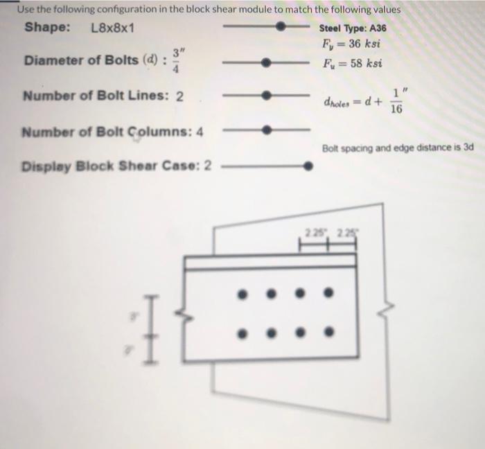 Solved Use the following configuration in the block shear | Chegg.com
