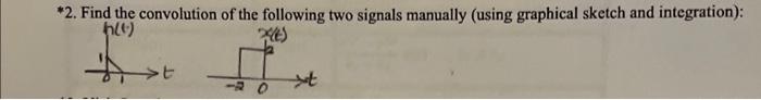 Solved *2. Find the convolution of the following two signals | Chegg.com
