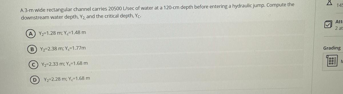 Solved A 3-m wide rectangular channel carries 20500Lsec ﻿of | Chegg.com