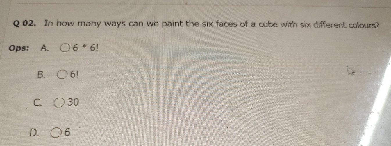 Q 02. ﻿In how many ways can we paint the six faces of | Chegg.com