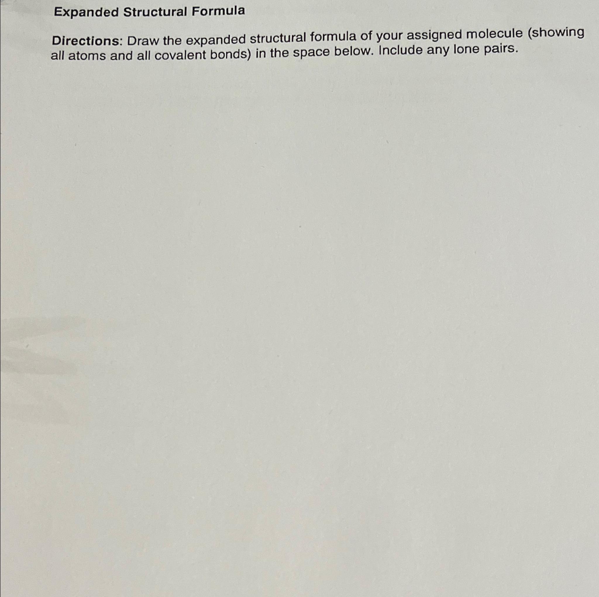 Expanded Structural FormulaDirections: Draw the | Chegg.com