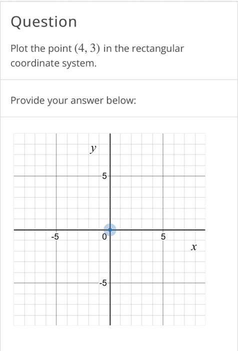 Solved Plot the point (4,3) in the rectangular coordinate | Chegg.com
