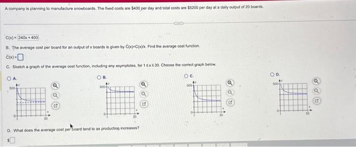 Solved C(x)=240x+400 8. The average cost per board for an | Chegg.com